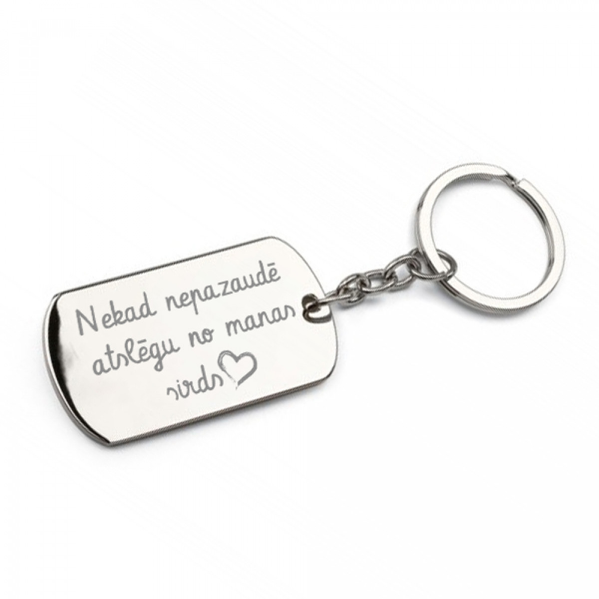 Atslēgu piekariņš ar gravējumu "Nekad nepazaudē savu atslēgu" | Goody.lv